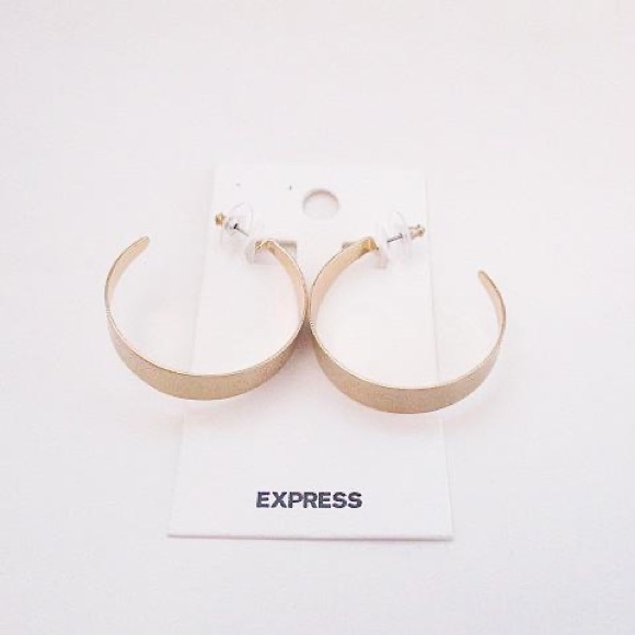 Express | Jewelry | Nwt Express Gold Tone 12 Hoop Earrings | Poshmark